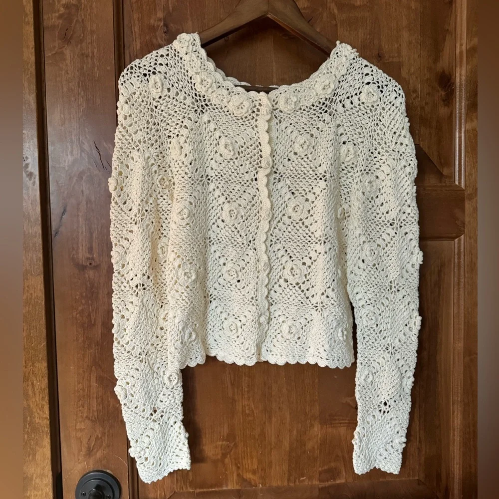 Doen | Sweaters | New Doen Ottoline Crochet Cardiga | Poshmark